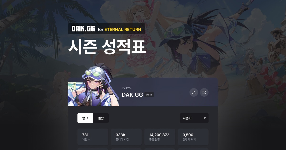 시즌 성적표 - 시즌 8 :: 이터널 리턴 닥지지